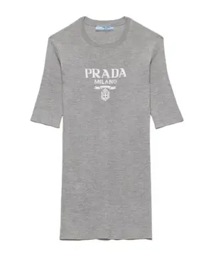 Prada Silk Crew-neck Sweater With Logo