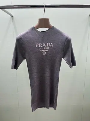 Prada Silk Crew-neck Sweater With Logo