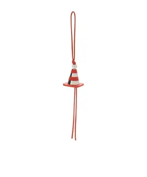Loewe Work Cone Charm In Brass And Calfskin - Red