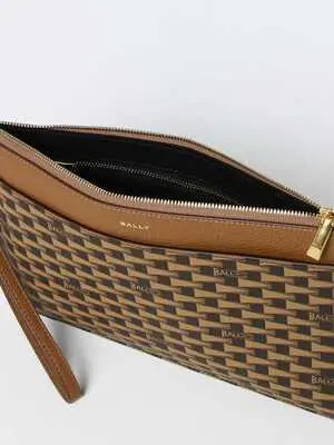 Bally Allover Logo Printed Zipped Clutch Bag