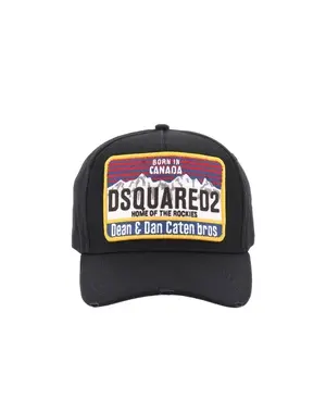 Dsquared2 Logo Patch Curved Peak Cap - Black