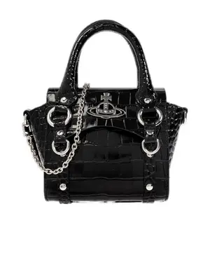 VIVIENNE WESTWOOD Orb Plaque Chained Tote Bag - Black