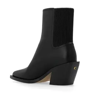 COACH 75mm Pointed-toe Leather Ankle Boots