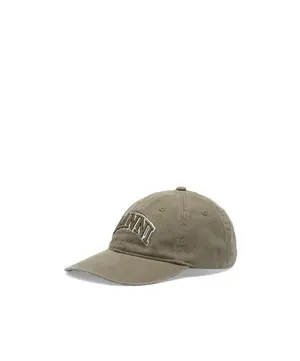 GANNI Logo-embroidered Baseball Cap - Gray