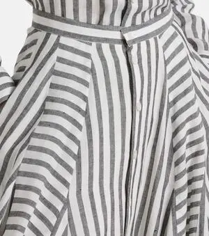 Ralph Lauren Shamus Striped Linen Maxi Skirt