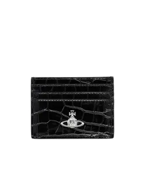 VIVIENNE WESTWOOD Embossed Orb Card Wallet - Black