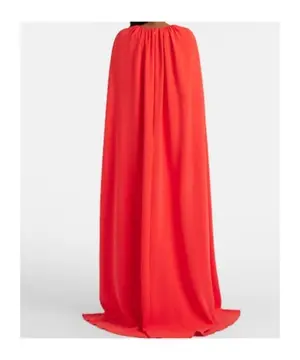 Oscar De La Renta Silk-blend Georgette Kaftan With Cape And Gilded Flower Detail