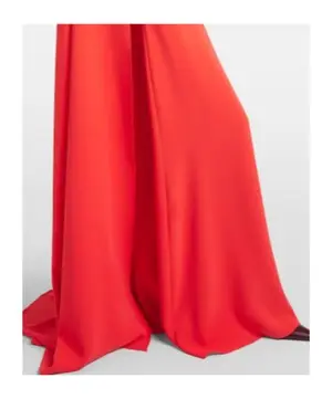 Oscar De La Renta Silk-blend Georgette Kaftan With Cape And Gilded Flower Detail