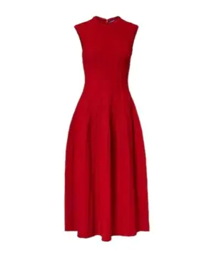 Ralph Lauren Silk-blend Midi Dress - Red