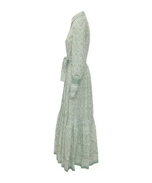 MC2 SAINT BARTH Jensen Long Sleeve Printed Shirt Dress - Gray