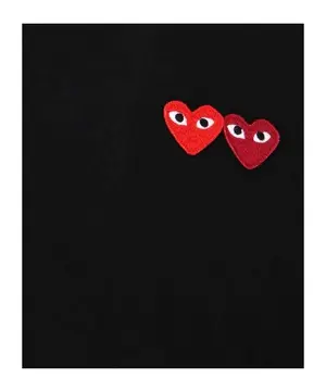 Play Comme Des Garcon Comme Des Garçons Play Double Heart Crewneck T-shirt