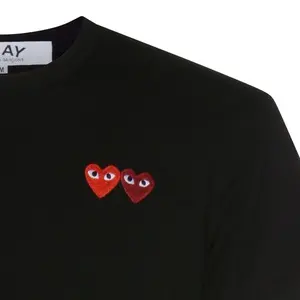 Play Comme Des Garcon Comme Des Garçons Play Double Heart Crewneck T-shirt