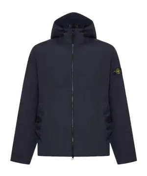 Stone Island Hooded Zip-up Jacket - Navy