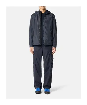 Stone Island Logo Patch Hooded Zip-up Jacket