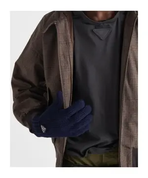Prada Triangle Knit Gloves