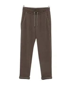 Brunello Cucinelli Monili Trim Track Pants - Brown