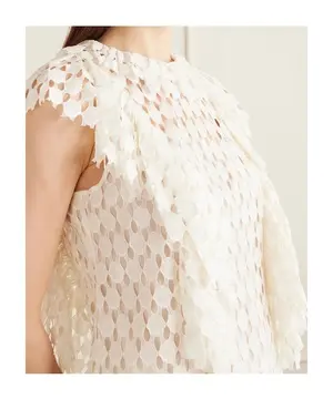 Ulla Johnson Daevy Ruffled Cotton-blend Lace Blouse