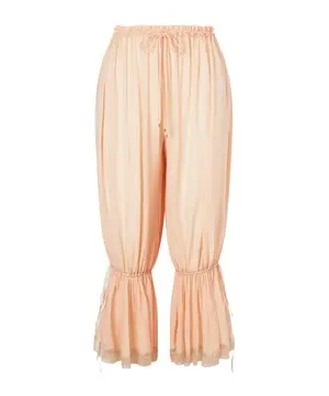 Chloé Lace-trimmed Drawstring Cropped Trousers - Nude