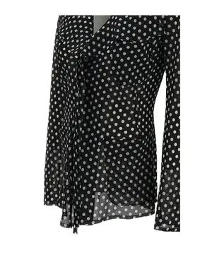 Junya Watanabe Polka Dot Fitted Blouse With Ruffle Details