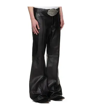 LU'U DAN X Bruce Lee Collaboration Flared Leather Trousers