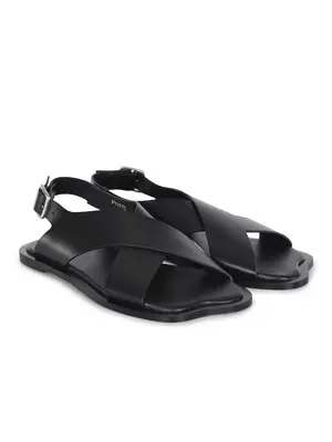 ALOHAS Nalu Flat Sandals With Buckle Ankle Strap
