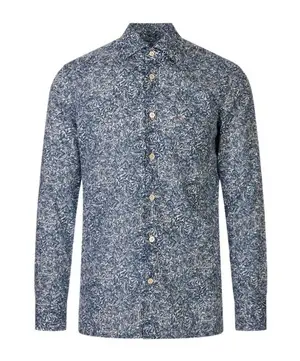 Kiton Floral-print Long-sleeve Shirt - Gray