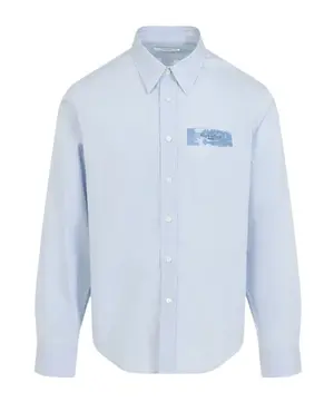Givenchy Collared Long-sleeved Shirt - Light Blue