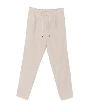 Brunello Cucinelli Pleated Corduroy Trousers - Nude