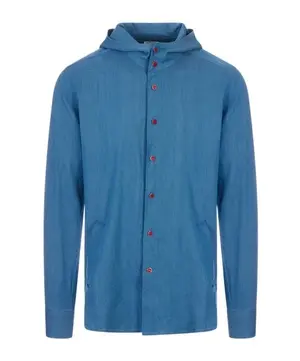 Kiton Mariano Hooded Shirt - Blue