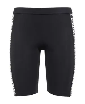 Dsquared2 Logo Print Biker Shorts - Black