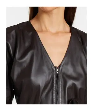 Victoria Beckham Leather Midi Dress