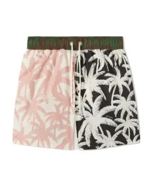Palm Angels Palms Patchwork Drawstring Swim Shorts - Multicolor