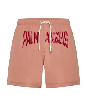 Palm Angels Logo-printed Drawstring Swim Shorts - Nude