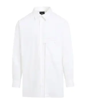 Y3 Long-sleeved Straight Hem Shirt - White