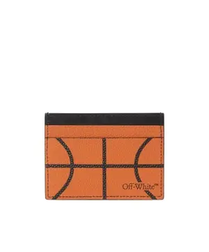 Off-White Basketball Logo Printed Cardholder - Brown