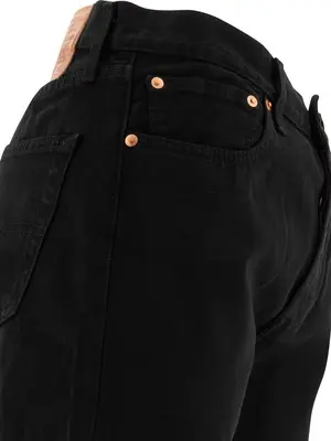 LEVI'S 501 Straight Leg Jeans With Logo Patch - Black