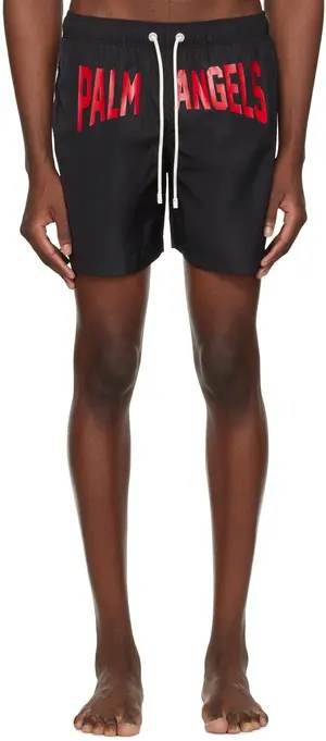Palm Angels Logo-printed Drawstring Swim Shorts