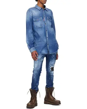 Dsquared2 Light Wash Relax Dan Worker Pocket Shirt
