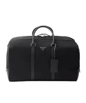Prada Triangle-logo Zipped Duffle Bag - Black