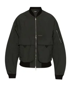 Dsquared2 Logo Printed Bomber Jacket - Black