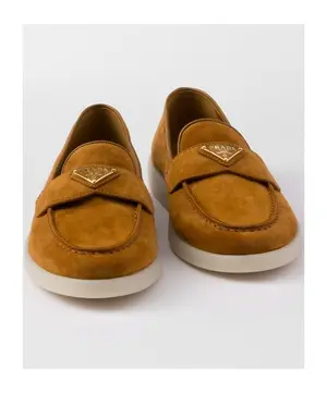Prada Logo Plaque Slip-on Loafers