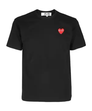 Play Comme Des Garcon Comme Des Garçons Play Logo Patch Crewneck T-shirt - Black