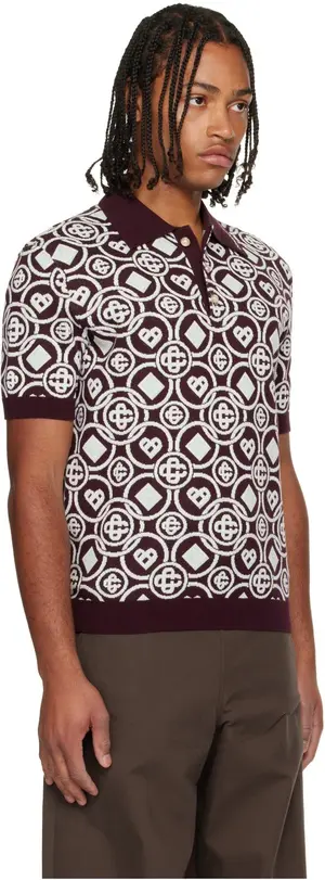 Casablanca Monogram Knit Polo Shirt