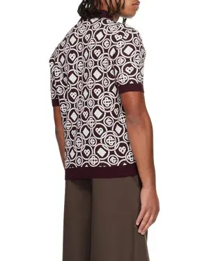 Casablanca Monogram Knit Polo Shirt