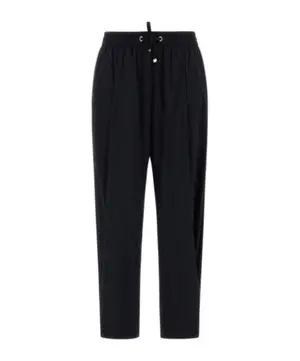 Herno Lightweight Drawstring Cropped Trousers - Black