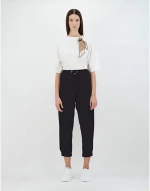 Herno Lightweight Drawstring Cropped Trousers