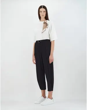 Herno Lightweight Drawstring Cropped Trousers