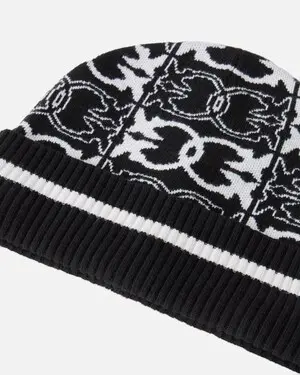 Pinko Logo Intarsia Knitted Beanie