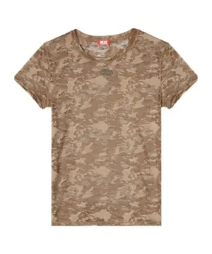 DIESEL® Kasia-utlt Short Sleeved Lace Top - Brown