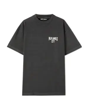 Palm Angels Logo Printed Crewneck T-shirt - Black